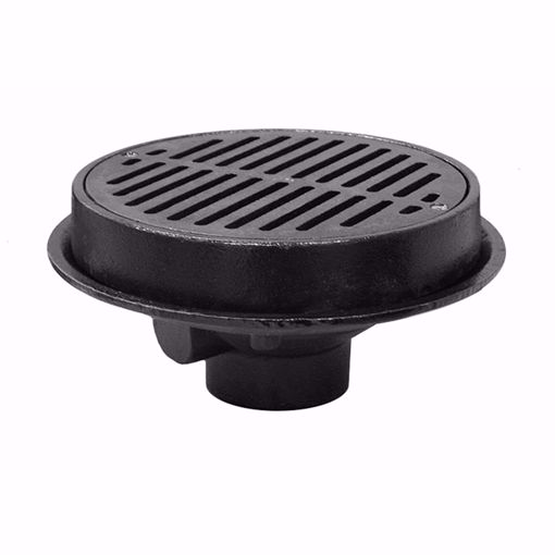 4" Inside Caulk Heavy Duty Cast Iron Floor Drain with 10-1/2" Pan and 9 ...