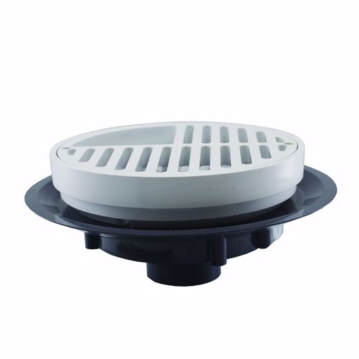 4" Heavy Duty Traffic PVC Floor Drain with Three-Quarter Plastic Grate ...