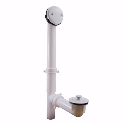 Polar White Two-Hole Lift and Turn Bath Waste Kit, Tubular Full Kit, PVC
