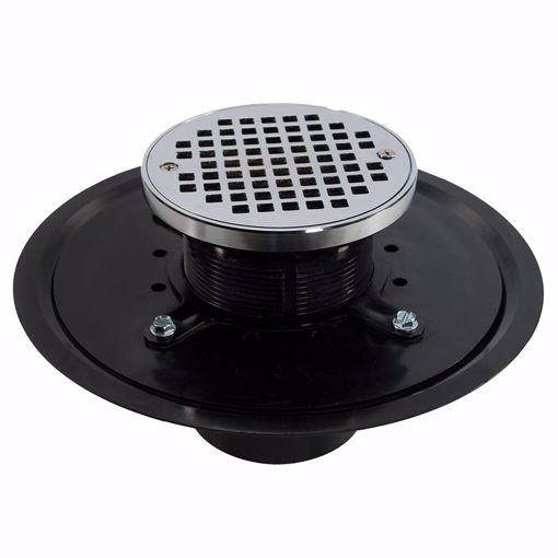 3" Heavy Duty ABS Drain Base with 3-1/2" Plastic Spud and 5" Chrome ...